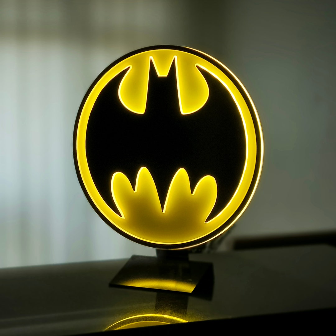 DC Vintage Batman LED Logo Light - Circular - Etsy