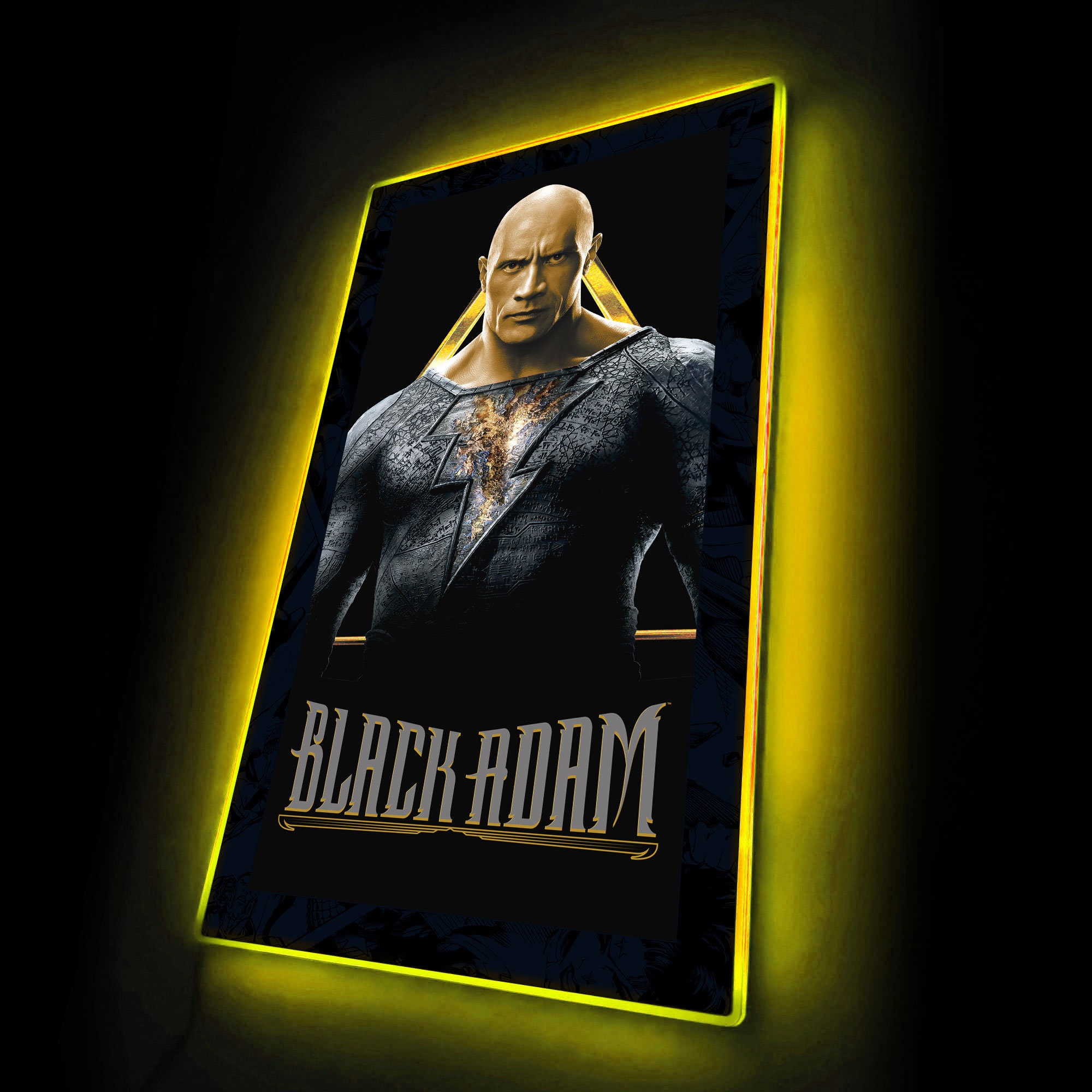 BLACK ADAM - Aka Dwayne Johnson 2 (portrait) LED Mini Poster Light - Etsy