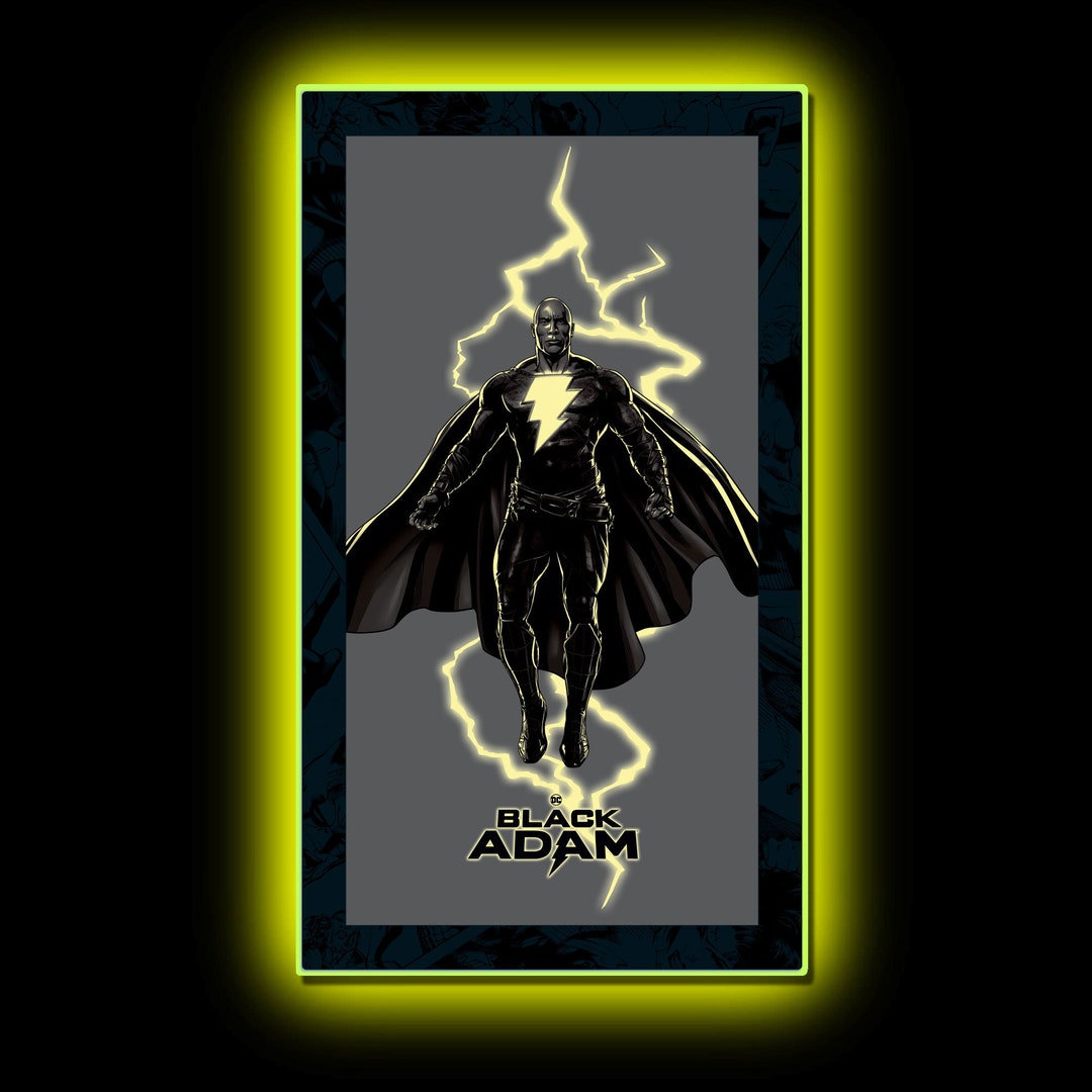 BLACK ADAM - Aka Dwayne Johnson 1 (portrait) LED Mini Poster Light - Etsy