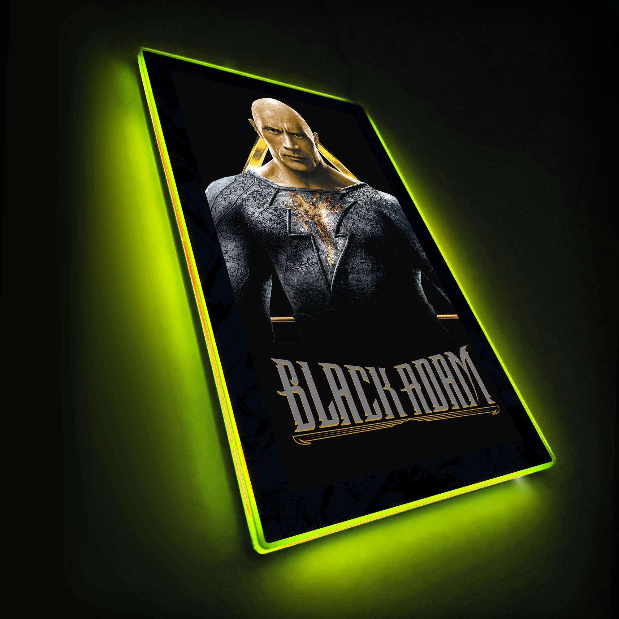BLACK ADAM - Aka Dwayne Johnson 2 (portrait) LED Mini Poster Light - Etsy