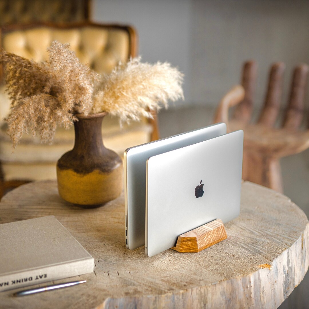 Multiple Laptop Wooden Holder Stand to 2 Devices, Accessories for Home ...