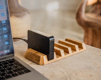 Wooden Stand, Holder for 5 Hard Drive External Portable, Save Your ...