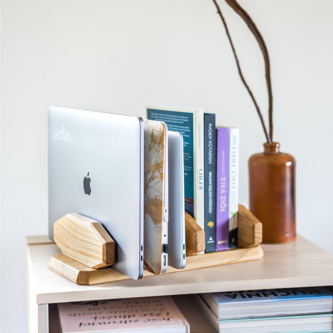 Universal Wooden Stand Vertical Laptop Storage Handmade 5 Adjustable ...