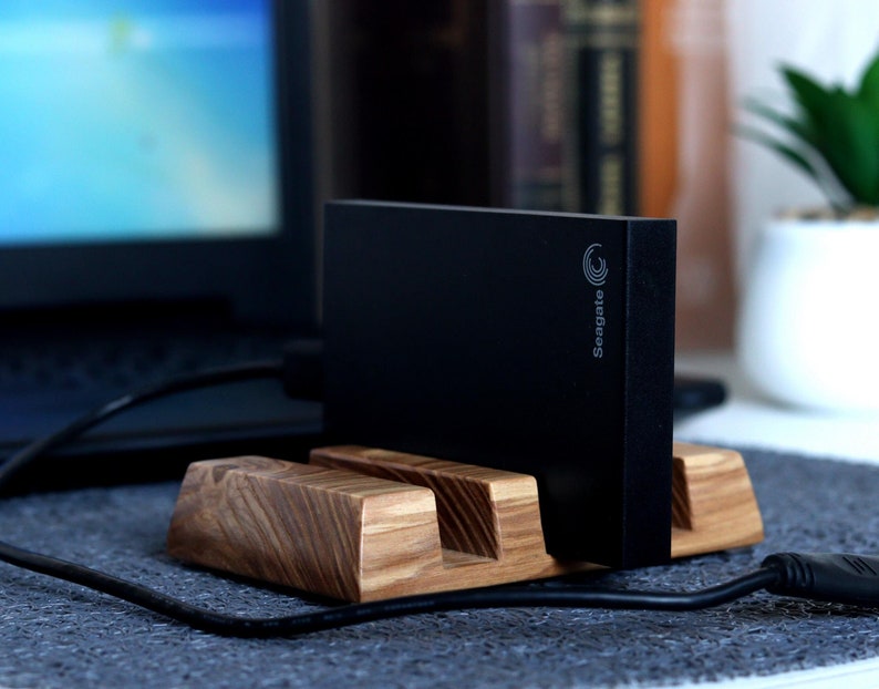 Wood Stand Holder for 3 Hard Drive External Portable - Etsy