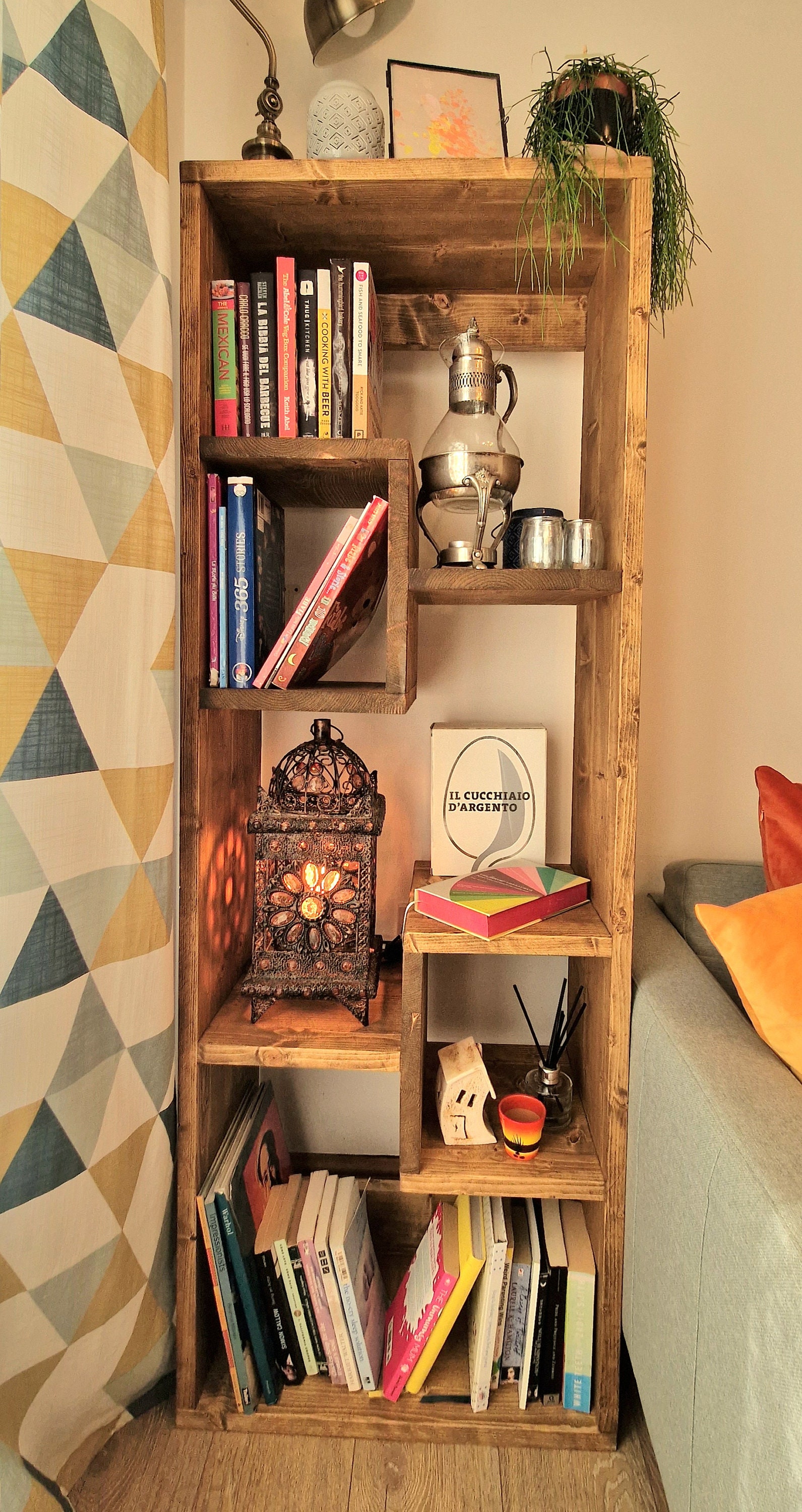 Rustic Bookshelf VERTICAL BIKUPA Reclaimed Wood Open Shelf Office Storage Vintage Library Scaffold Boards Furniture Living Room Home Decor Etsy