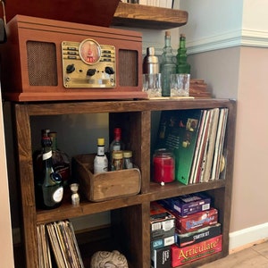 Vinyl Display Open Shelf/turntable Tv Stand/book Cabinet/music Dj ...