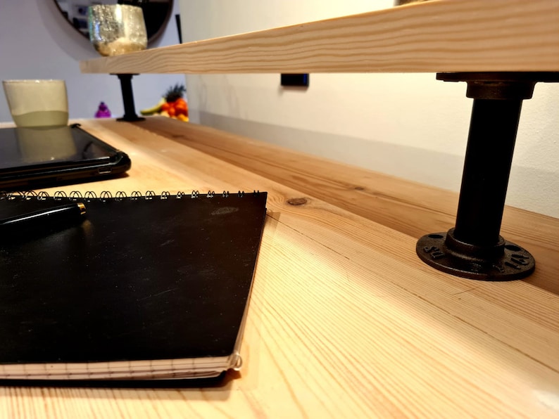 Cla.rustic Reclaimed Wood Desk Industrial Pipes Tabletop Shelf - Etsy