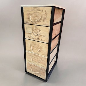 French Wine Boxes Chest of Drawer Steel Frame Bottles Holder Kitchen ...