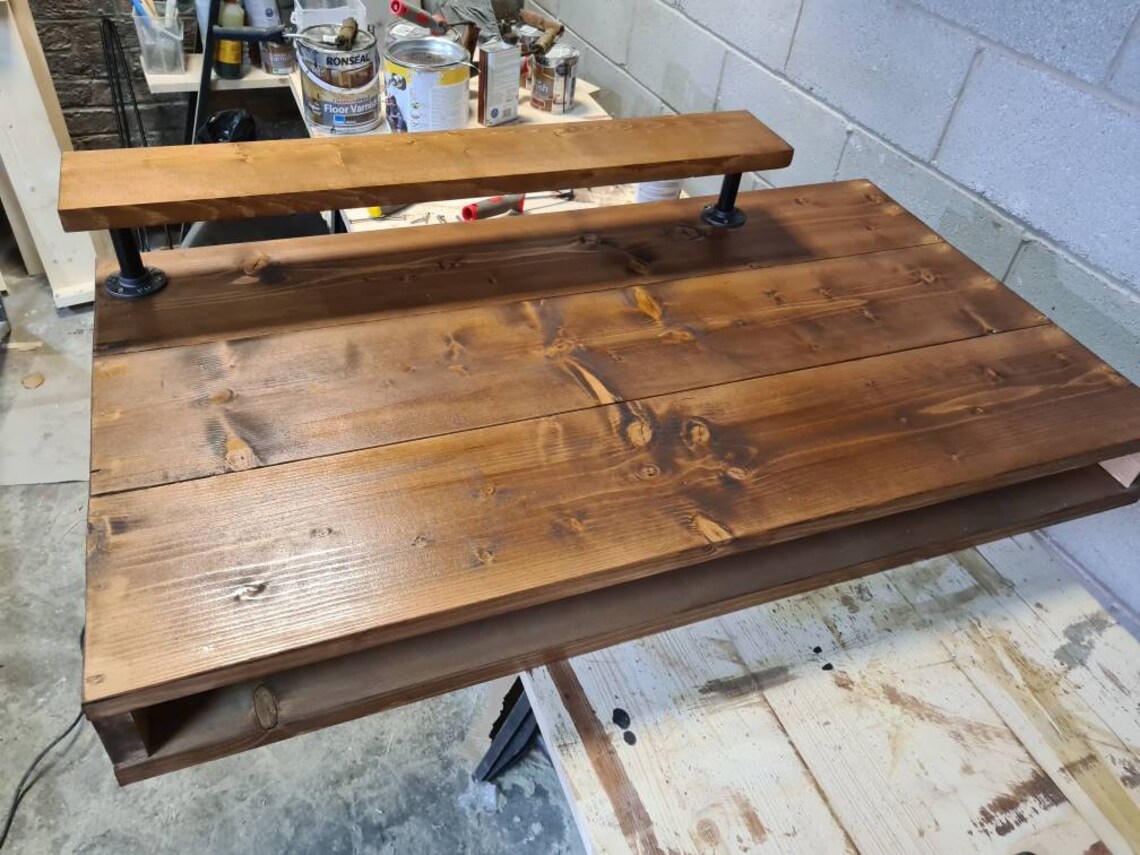 Cla.rustic Reclaimed Wood Desk Industrial Pipes Tabletop Shelf - Etsy