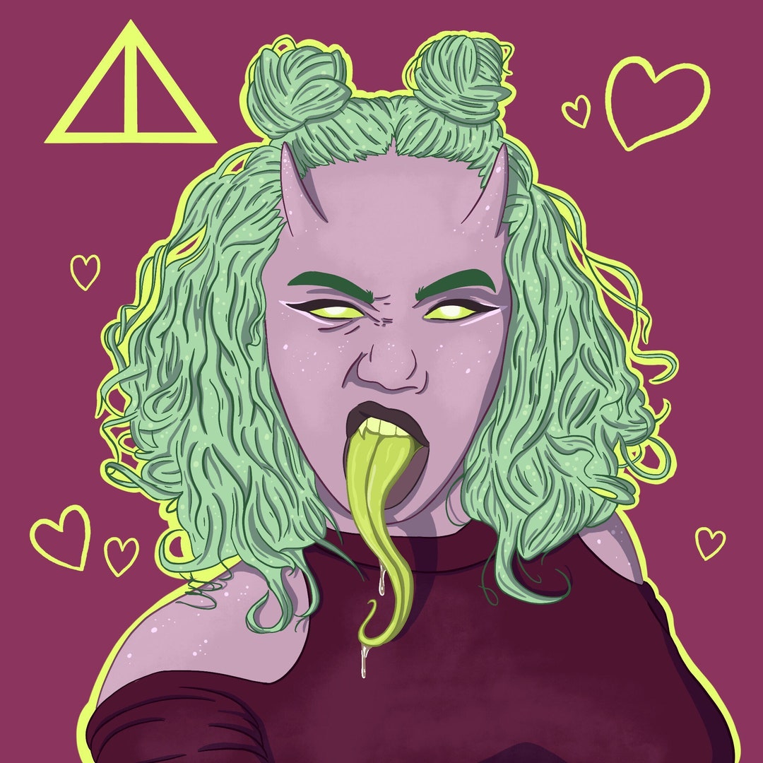 Ari la chica demonio amor corazón de ciencia ficción arte de - Etsy España