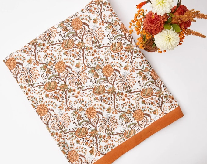 Italian Washed Cotton Tan Toile Tablecloth Coastal Grandma Thanksgiving ...