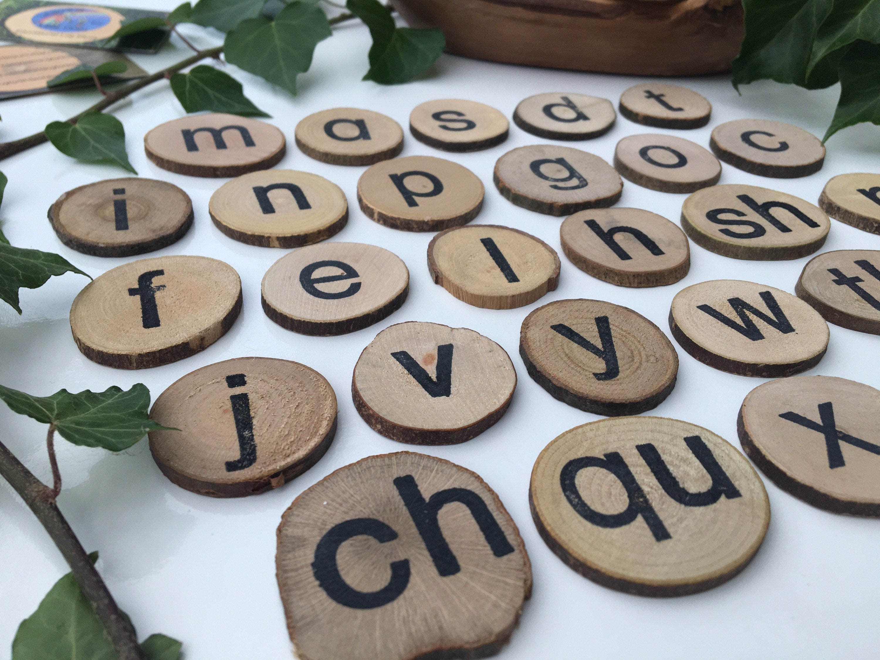 Read Write Inc Set 1, RWI Phonics, Log Slices, Wooden, Literacy, Lower ...
