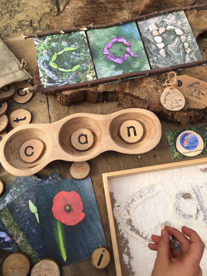 Read Write Inc Set 1, RWI Phonics, Log Slices, Wooden, Literacy, Lower ...