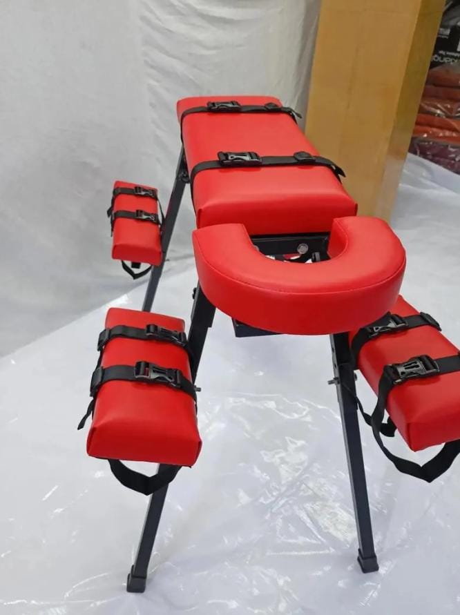 Red BDSM Spanking Bench – Adjustable Flogging Table – Heavy Duty Metal ...