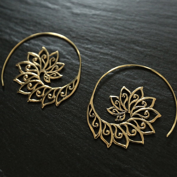 Lotus Earrings - Etsy