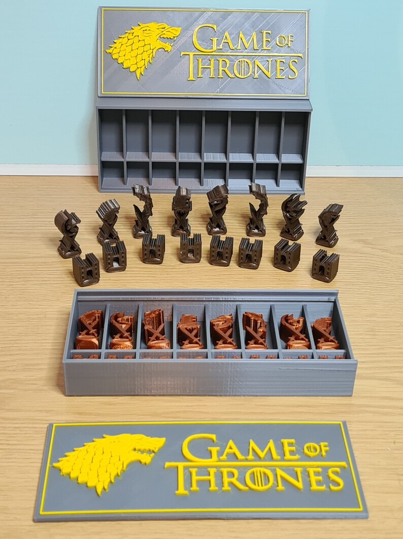 Game of Thrones 3D Printed Chess Set With Storage Boxes | Etsy