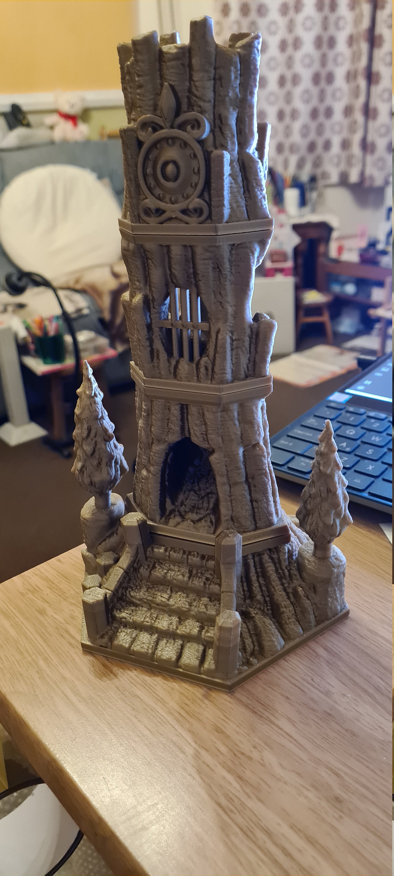 Basalt Dice Tower - Standing 25cm in Height With a Secret DM Removable ...