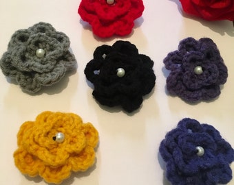 Crochet Flower Pin Pattern - Etsy