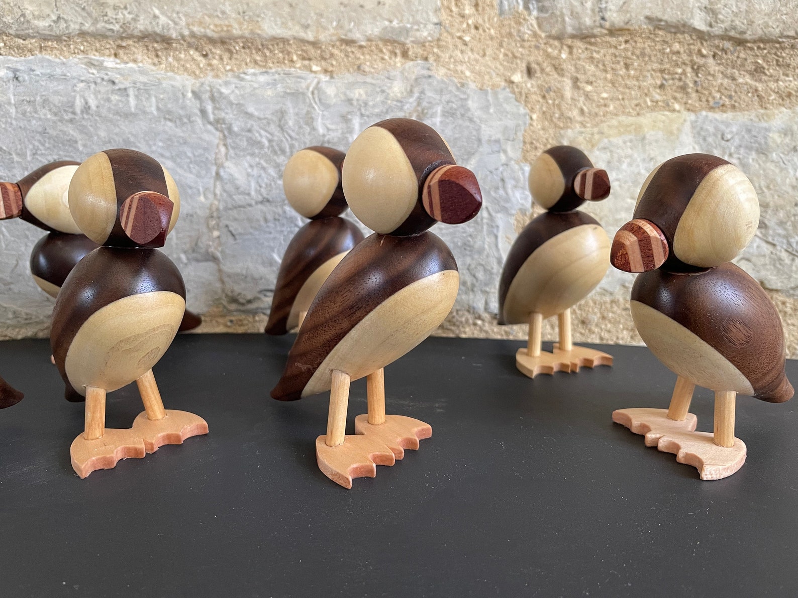 Handmade Wooden Puffins - Etsy UK