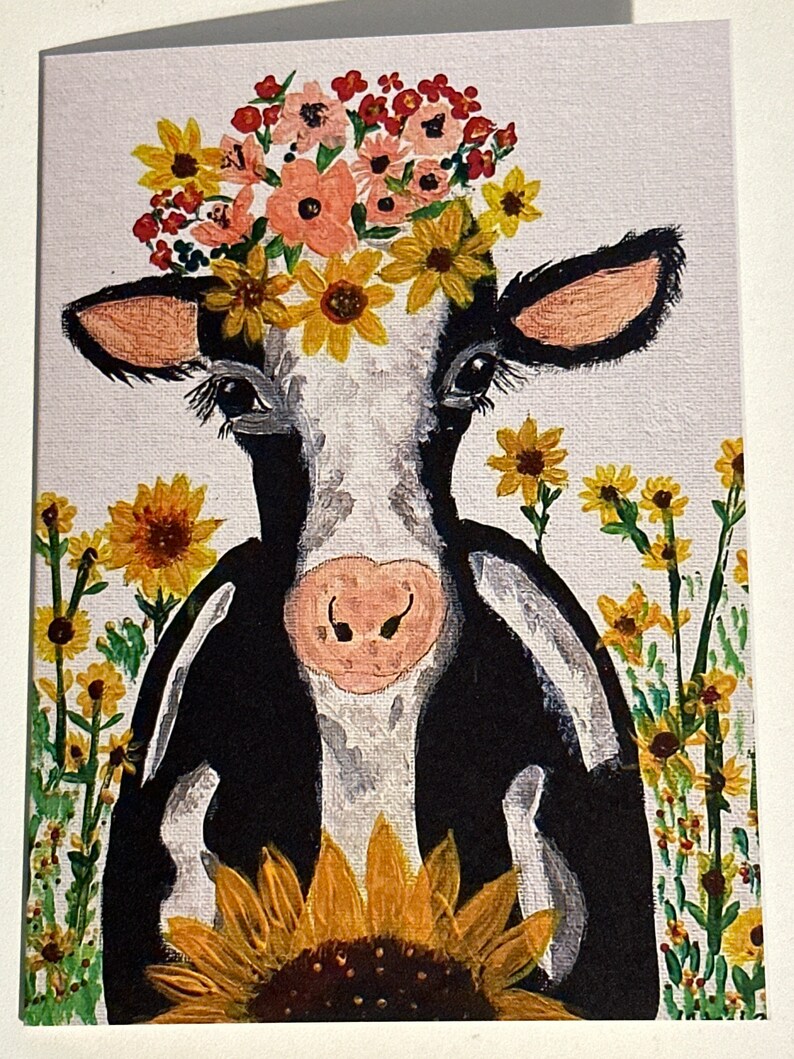 Sunflower Cow - Etsy