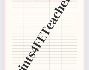 Simple Floral Assignment Tracker - Etsy