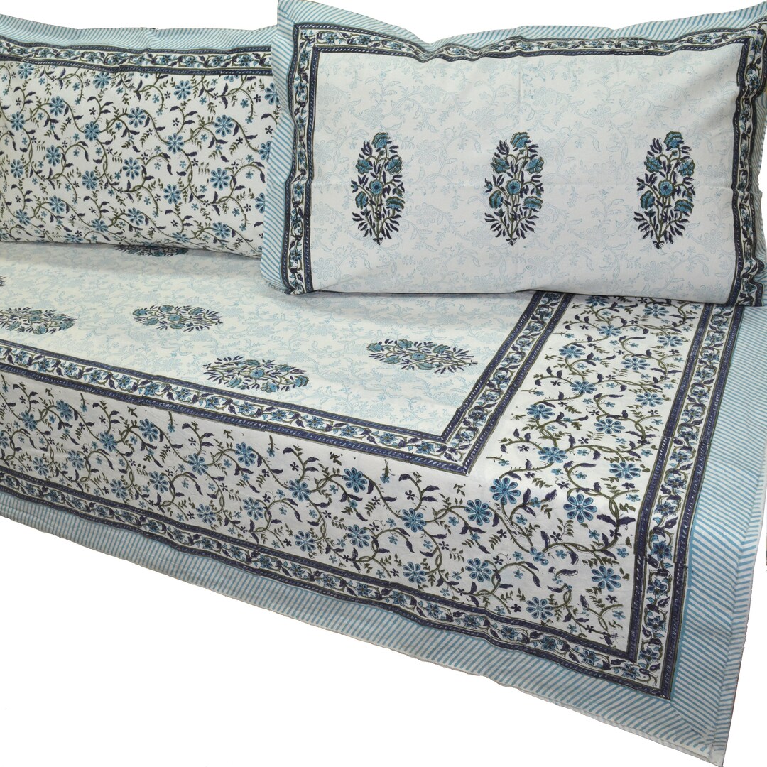 Anokhi Print Hand Block Soft Cotton King Size Bedsheet - Etsy
