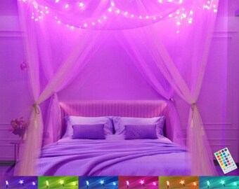 Bed Canopy With Lights | Etsy