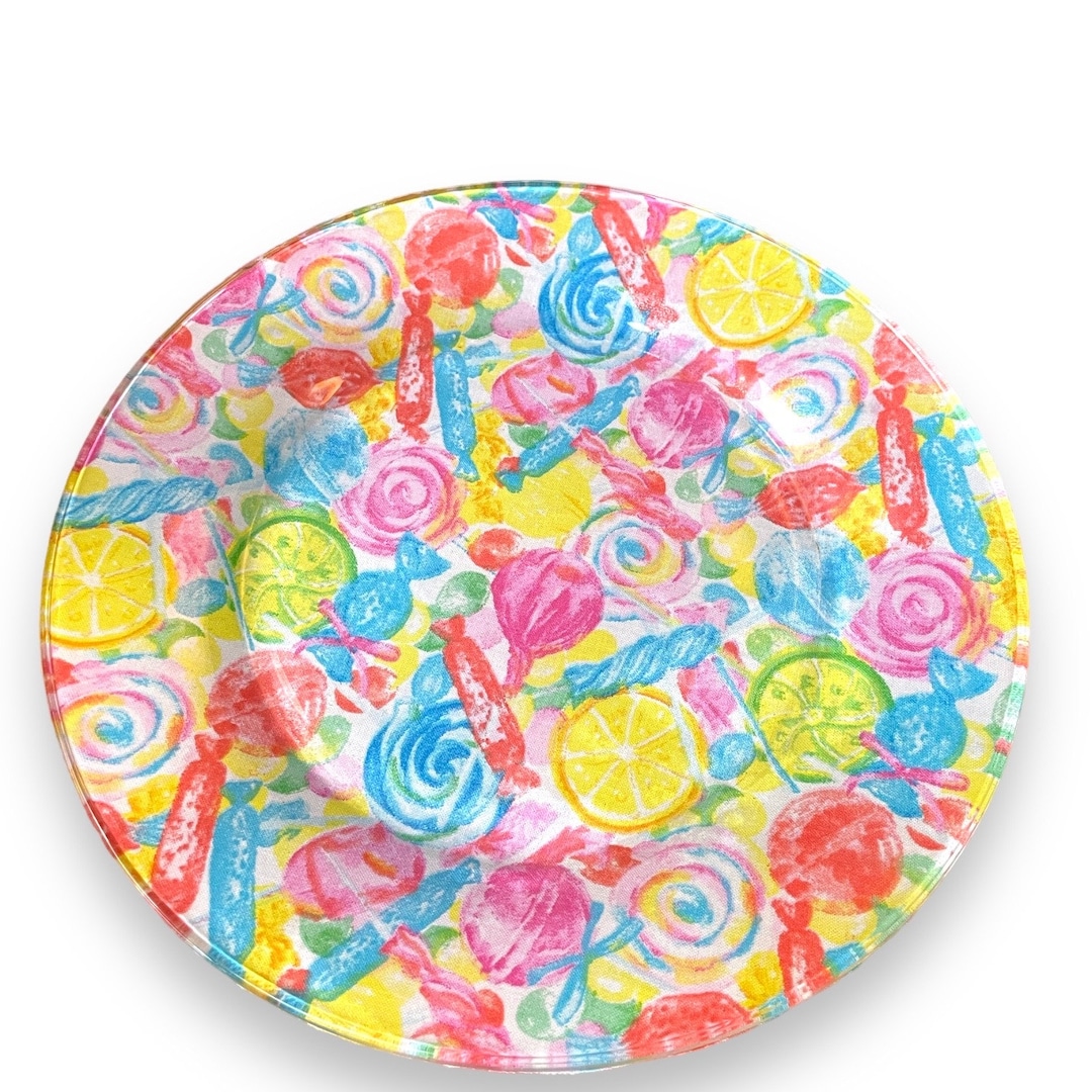 Glass Plate Candy Lemon Lollipop Sweets Desserts Serving Platter ...