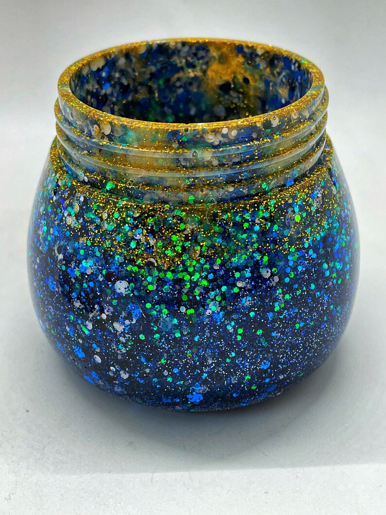 Jar With Screw Lid. Epoxy Resin With Glitter and Alcohol Ink. - Etsy