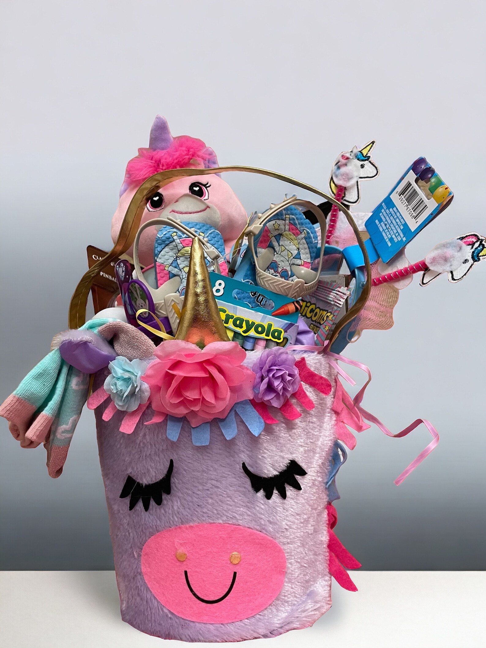 Easter Basket Prefilled Unicorn Bucket | Lavender Purple | Furry Fuzzy ...