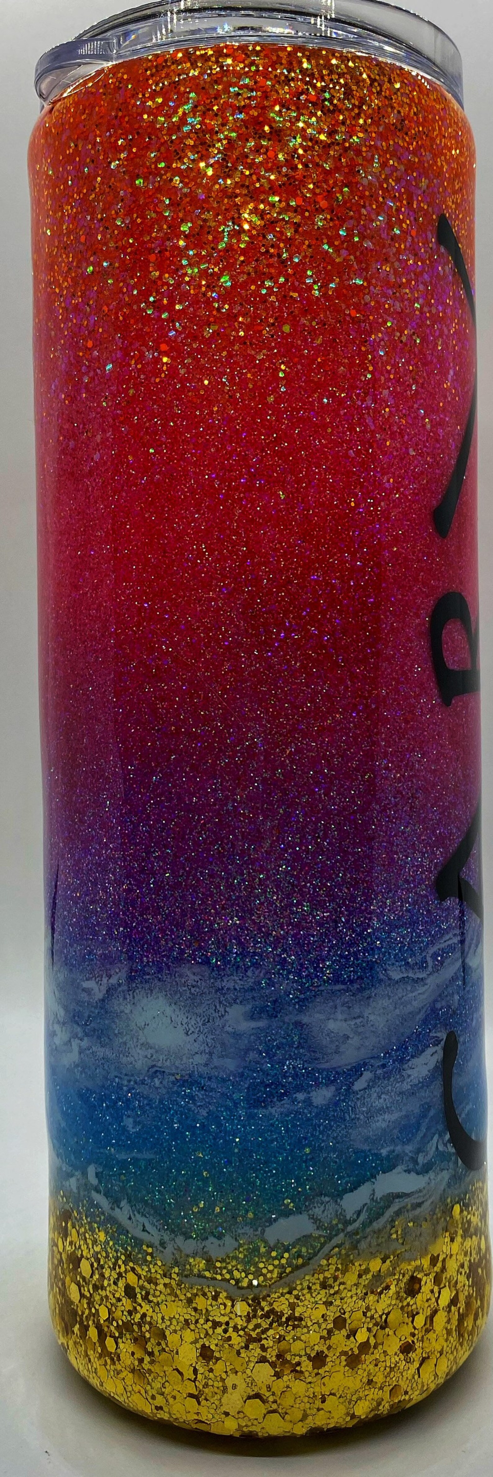 Sunset Ombré Glitter Tumbler. Glow in the Dark. Personalized - Etsy