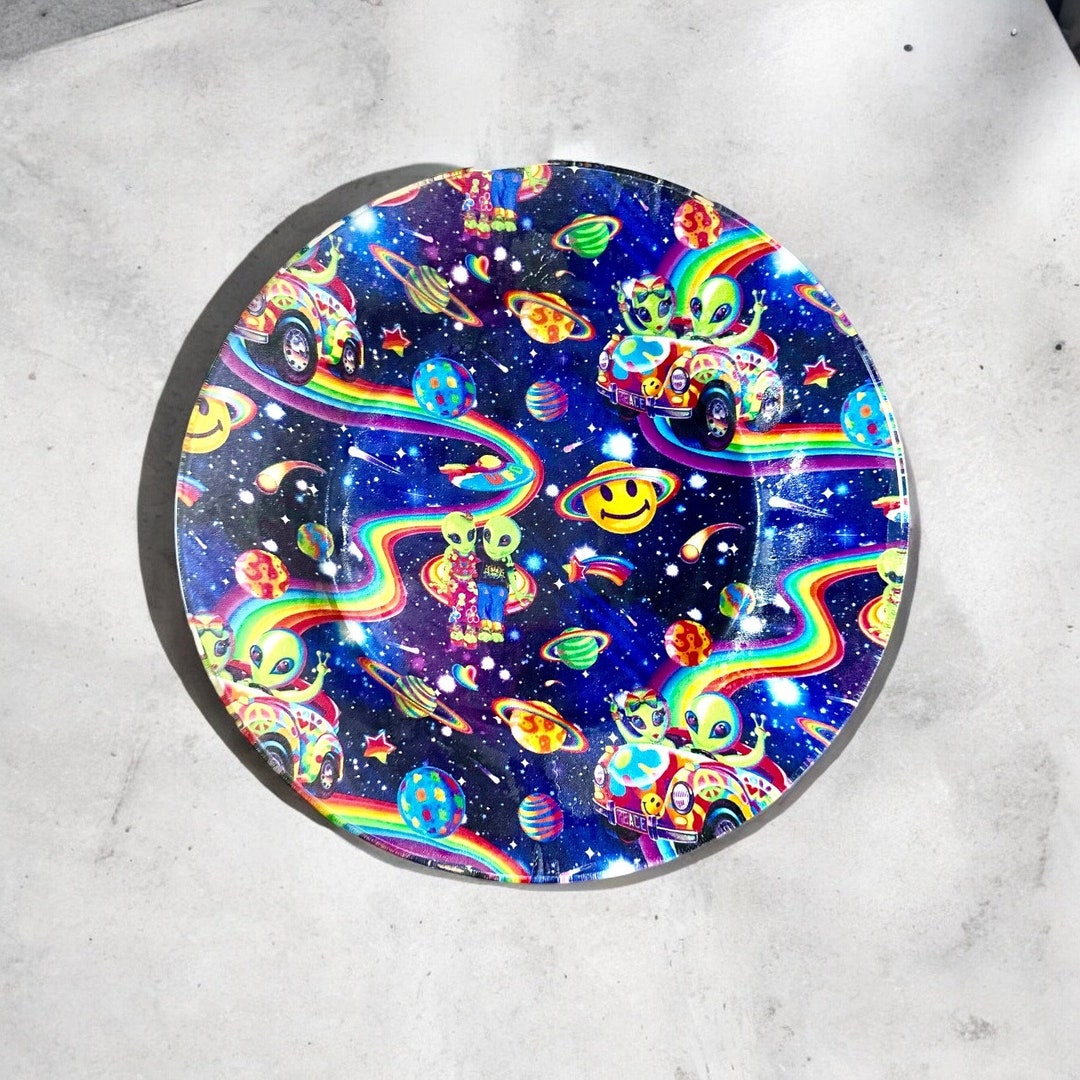 Lisa Frank Alien Glass Plate. Serving Platter Party Hostess Gift Home ...