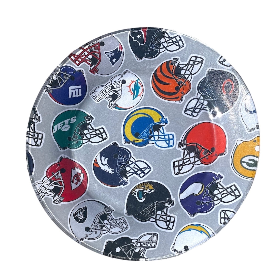 Football Teams 10 Inch Glass Serving Plate | Platter | Dish | Decor ...