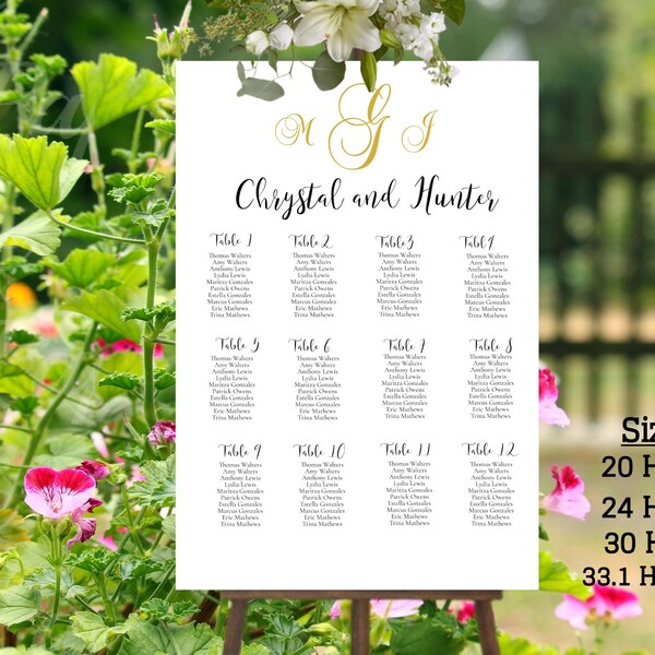 Virtual Seating Chart Template - Etsy