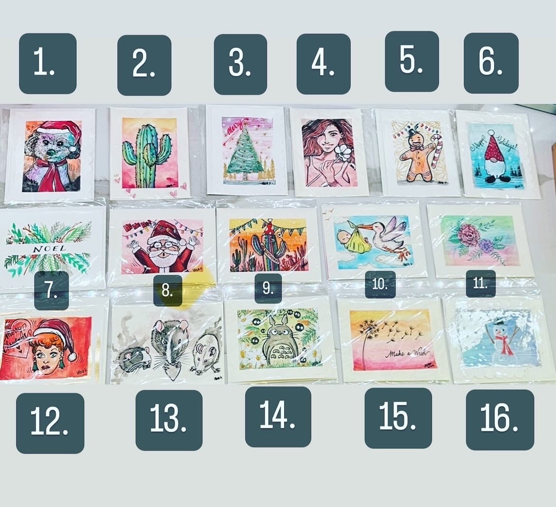 Hand Painted, Hand Made, Water Color Cards - Etsy