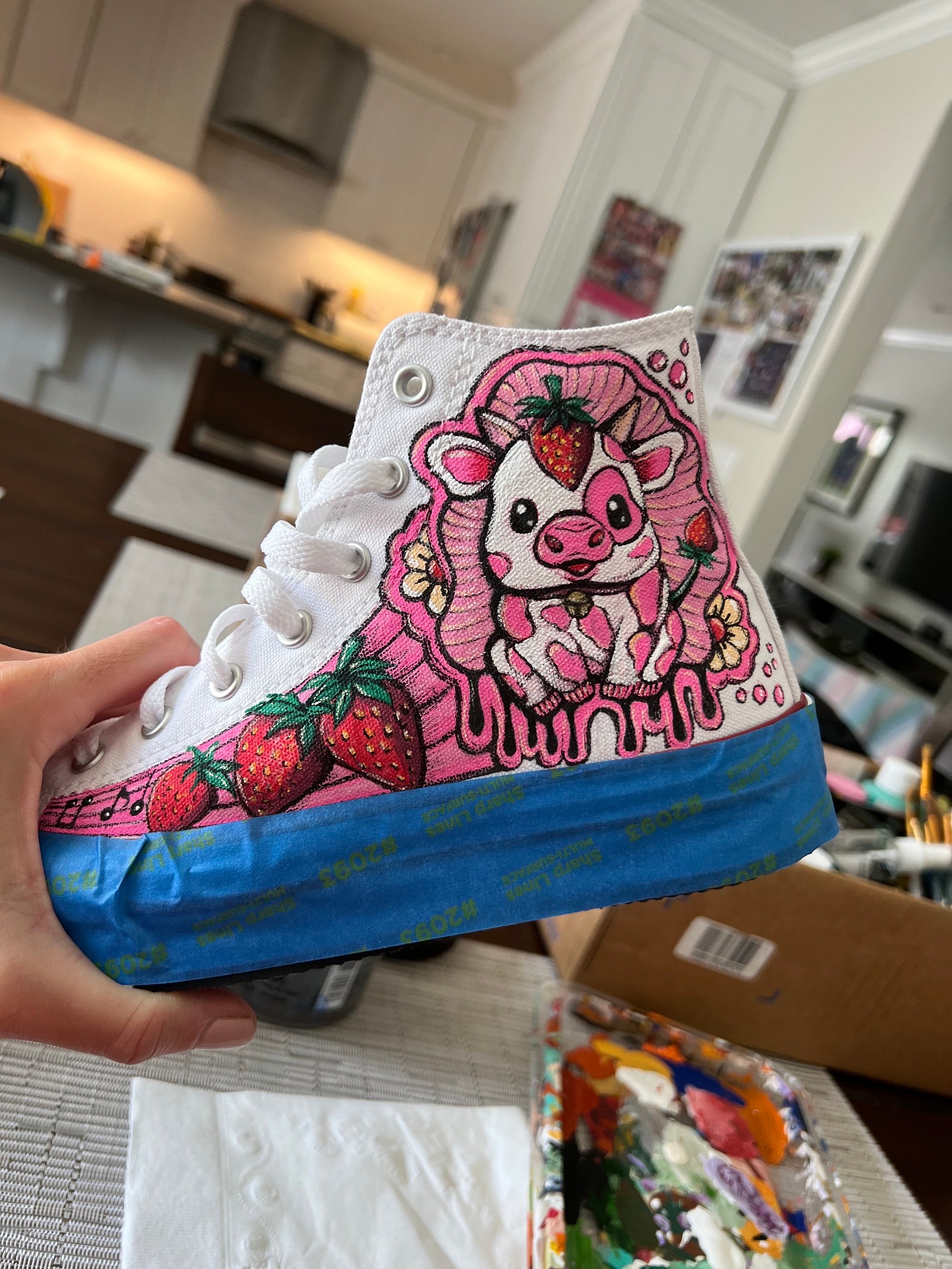 Hand-painted Custom Sneakers, Unique Acrylic Art - Etsy