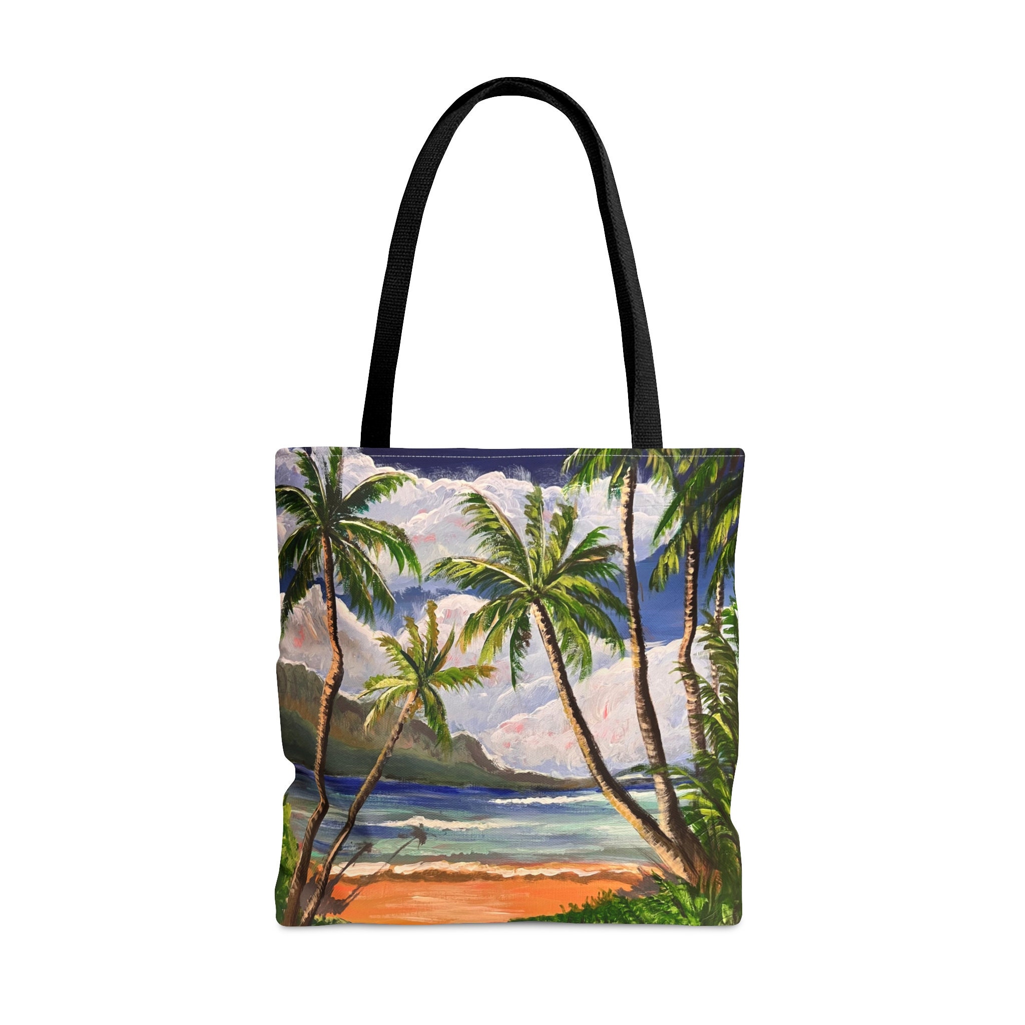 Hawaii Tote Bag, Hand Painted Palm Tress and Beach Scene on a Tote - Etsy