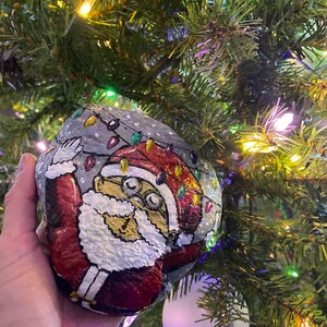 Hand Painted Santa on a Rock. Lots of Details, Sealed to Last! Unique ...