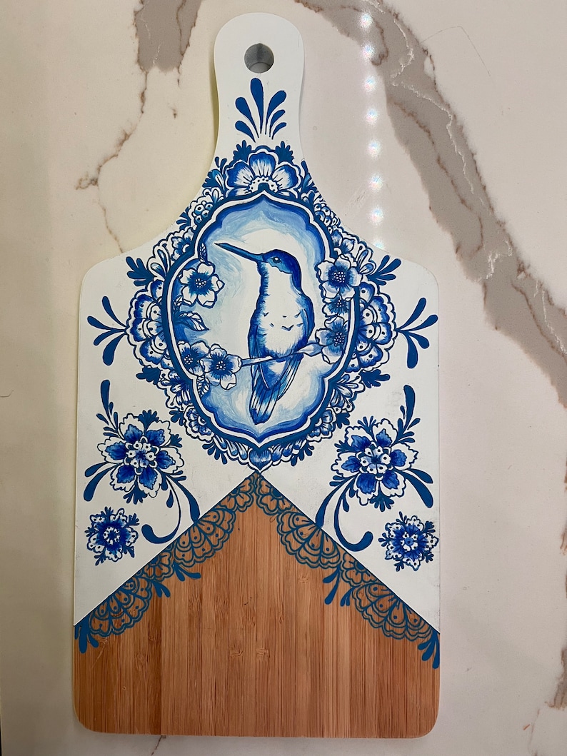 Hand Painted Delft Blue Cheese Board, Dutch Style Art - Etsy