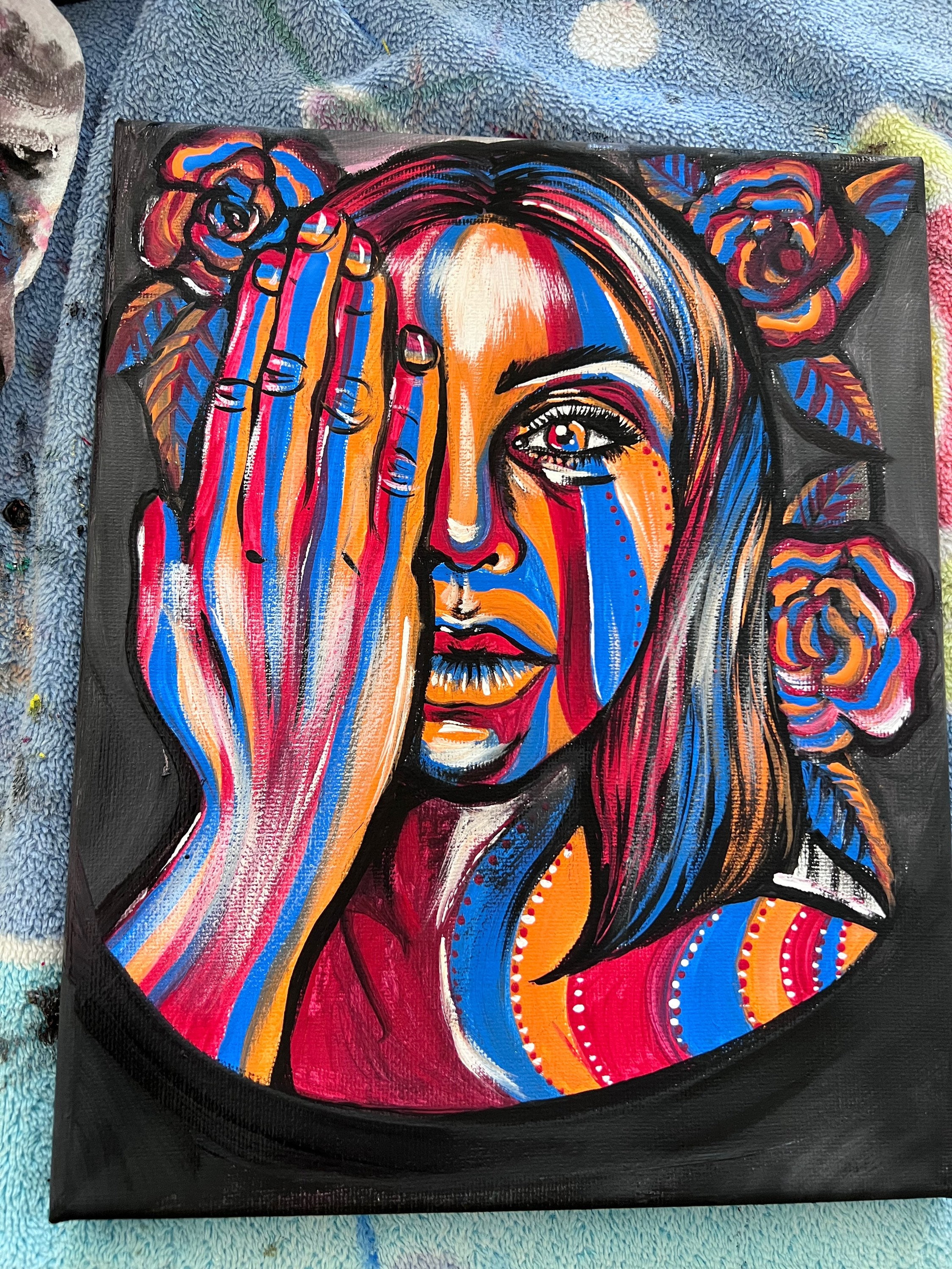 Armenian Eyes - Acrylic Painting on Canvas, Incorporating Armenian Flag ...