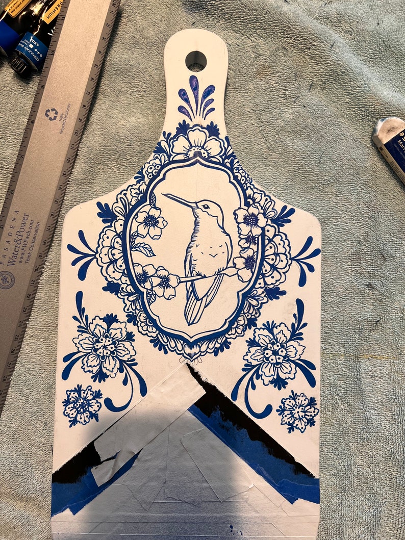 Hand Painted Delft Blue Cheese Board, Dutch Style Art - Etsy