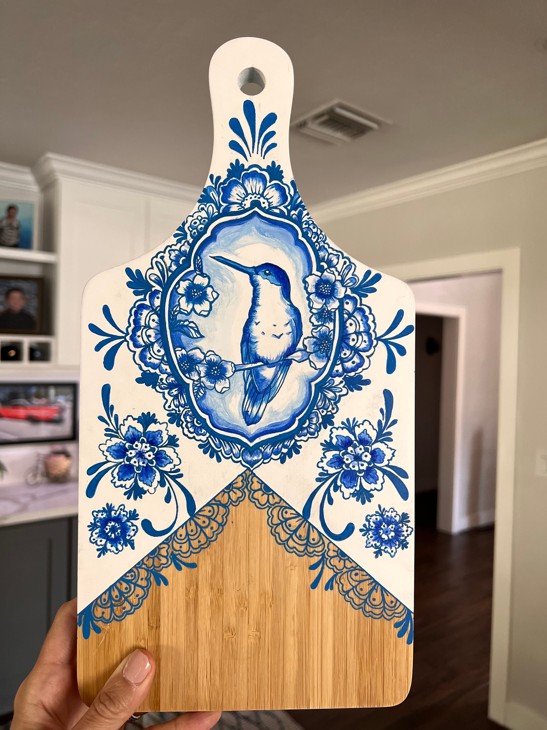 Hand Painted Delft Blue Cheese Board, Dutch Style Art - Etsy