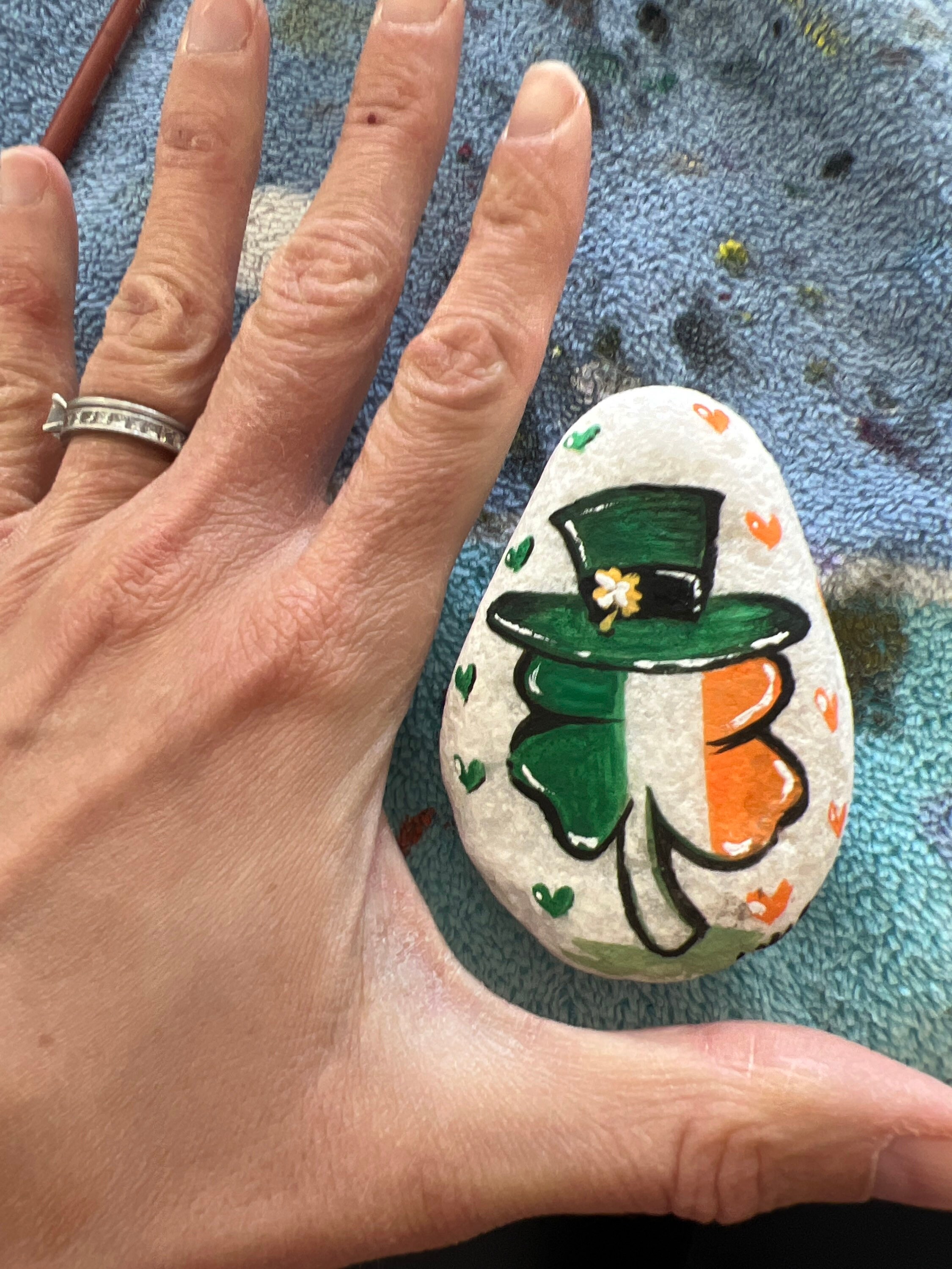 Hand Painted Irish Shamrock River Rock, St. Patrick's Day Decor - Etsy