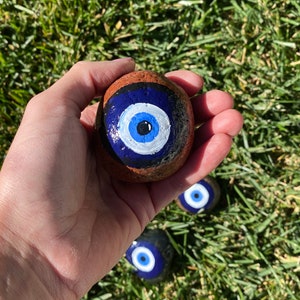 Handpainted Evil Eye Rock, Unique Desk Decor - Etsy