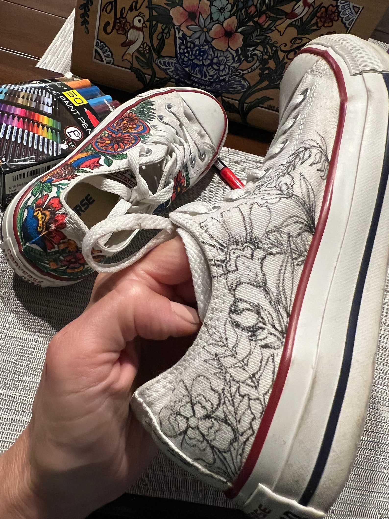 Hand-painted Custom Sneakers, Unique Acrylic Art - Etsy