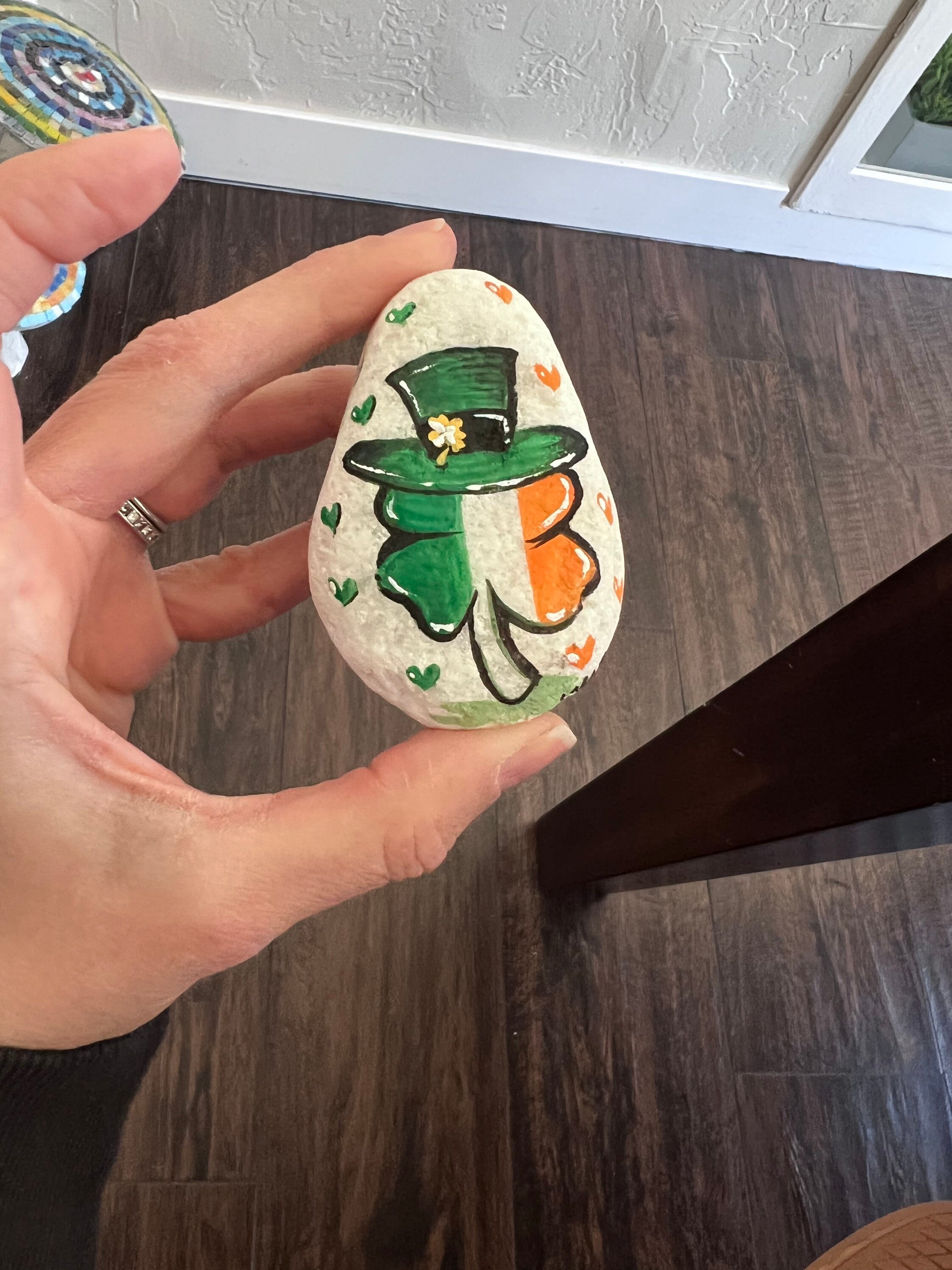 Hand Painted Irish Shamrock River Rock, St. Patrick's Day Decor - Etsy