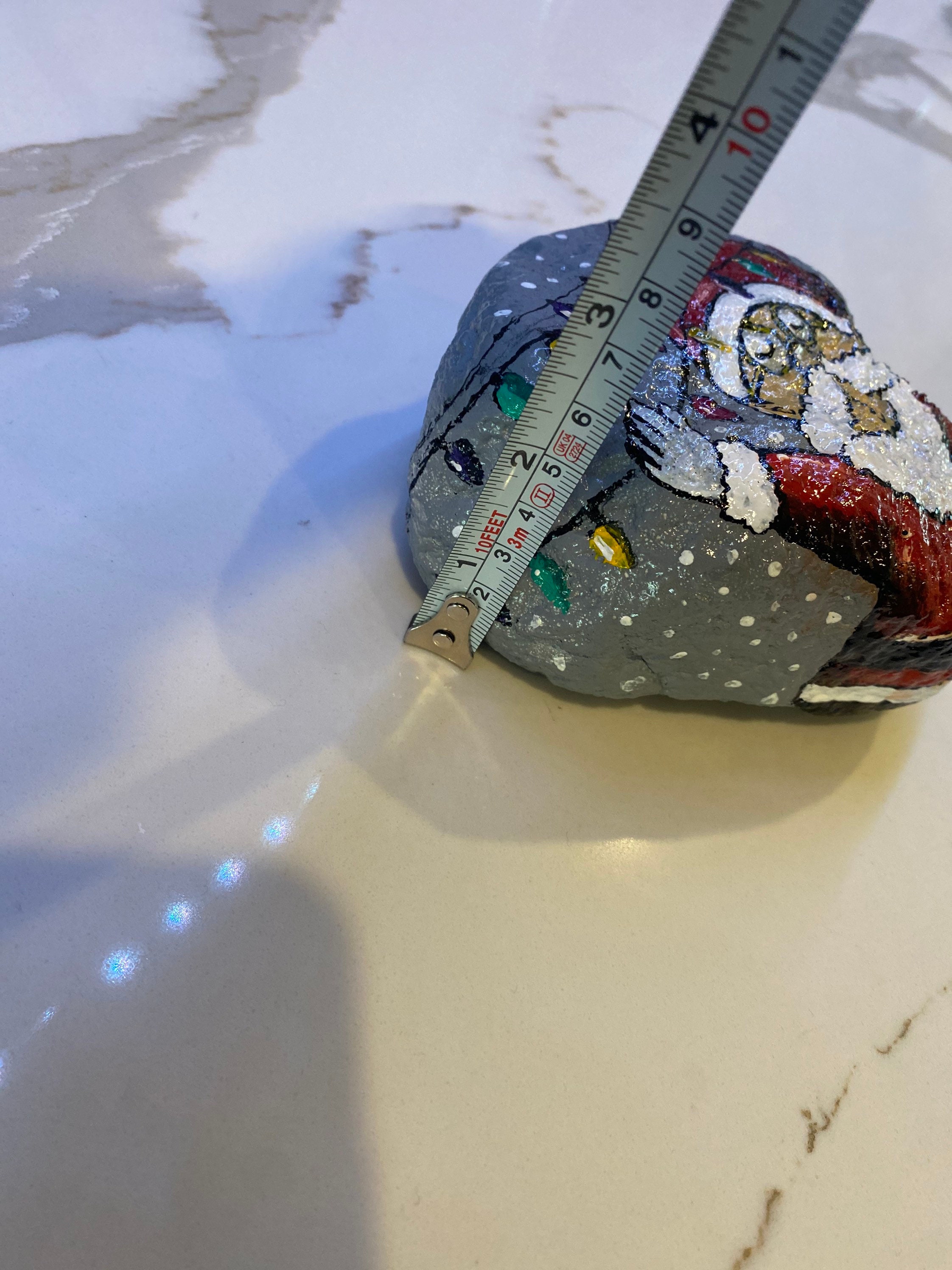 Hand Painted Santa on a Rock. Lots of Details, Sealed to Last! Unique ...