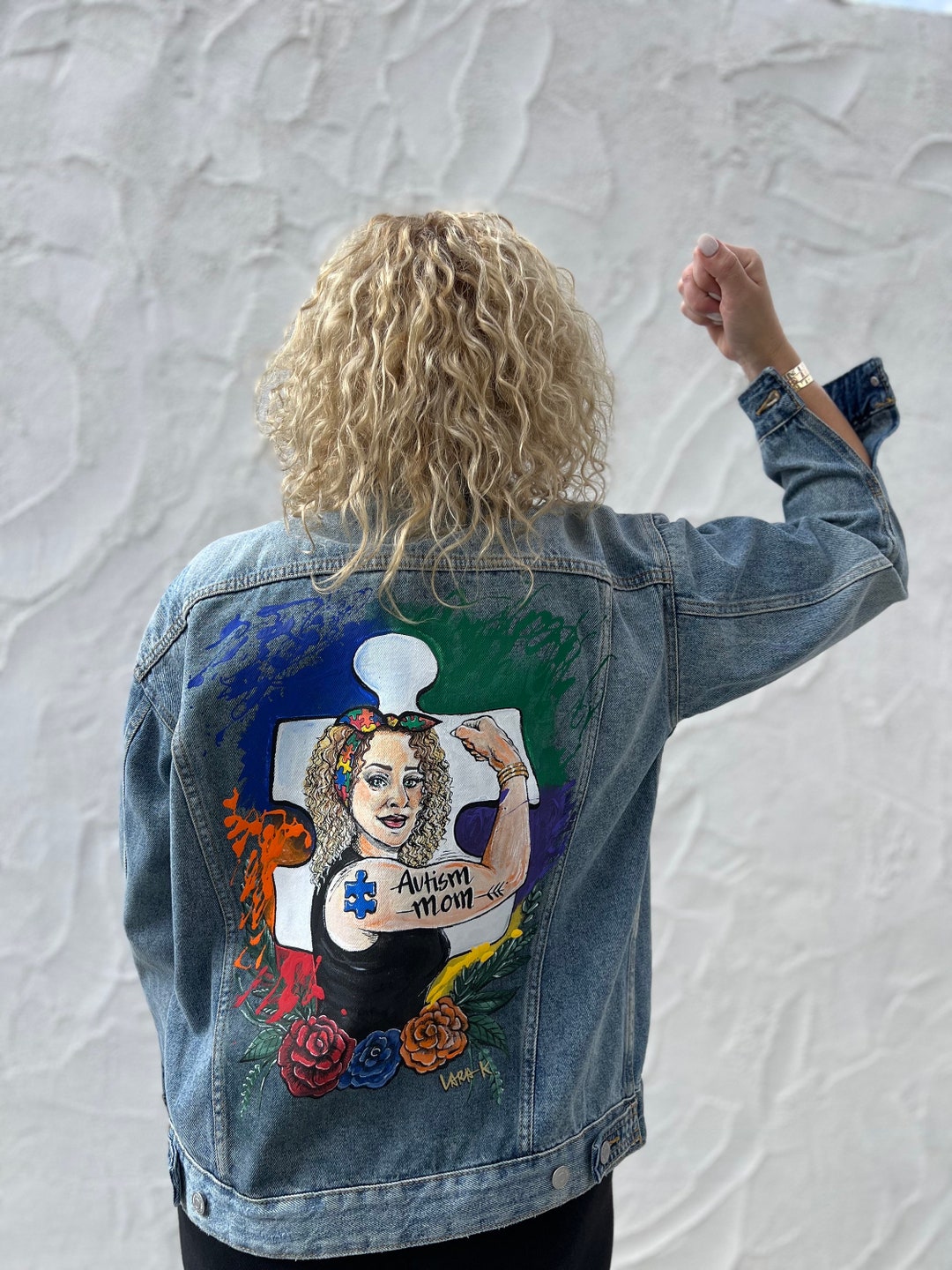 Custom Hand Painted Self Portrait Denim Jacket - Made to Order ...