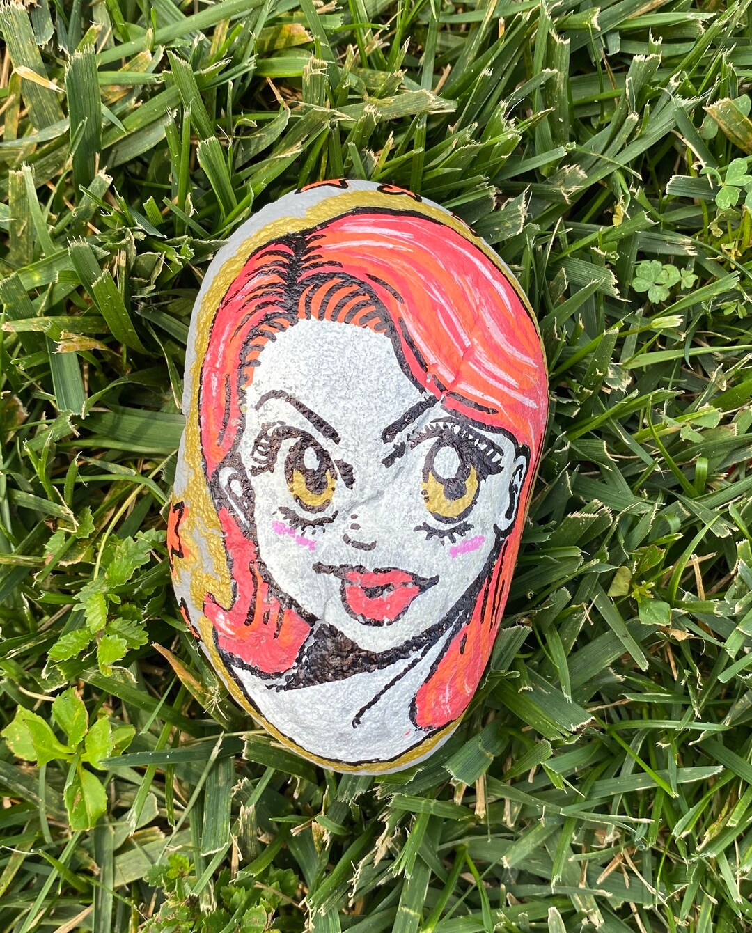 Handmade Avatar/ Girl Double Sided Rock Red Hair Girl Sally Avatar Ang ...