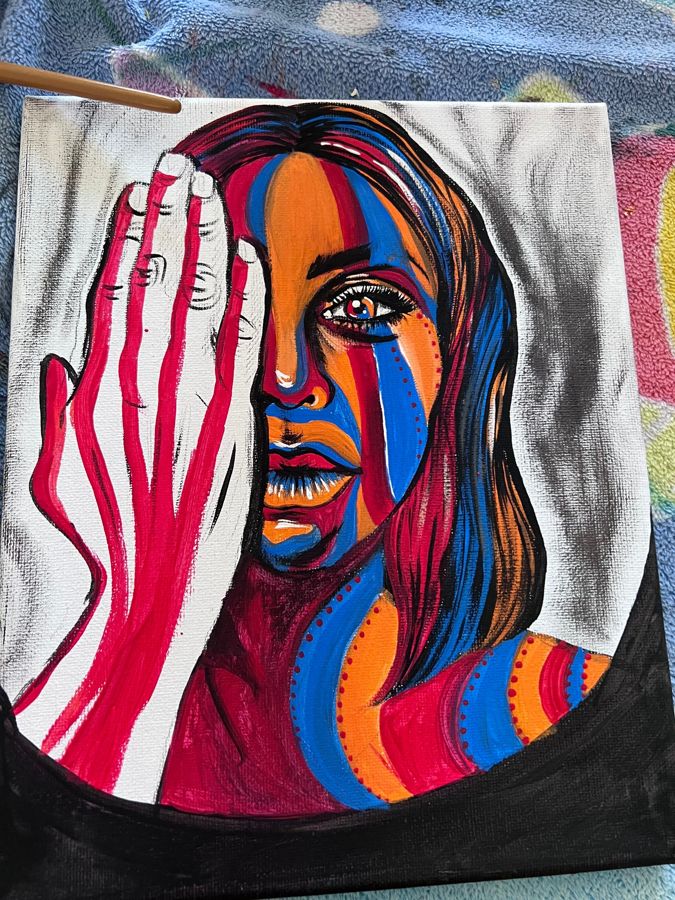 Armenian Eyes - Acrylic Painting on Canvas, Incorporating Armenian Flag ...